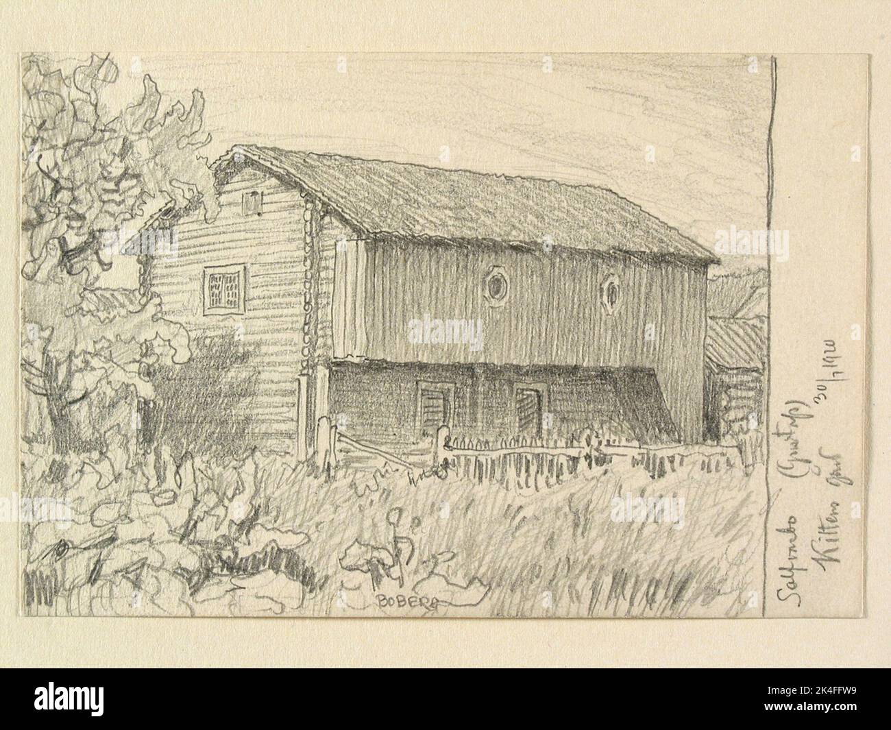 Dalarna, Gustafs sn., Solvarbo, Kittens Gård. Drawing of Ferdinand ...