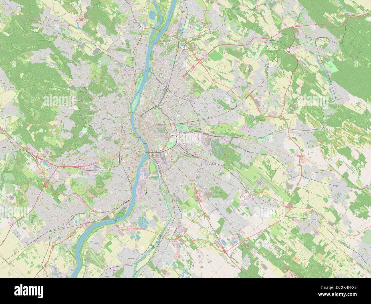 Budapest, capital city of Hungary. Open Street Map Stock Photo - Alamy