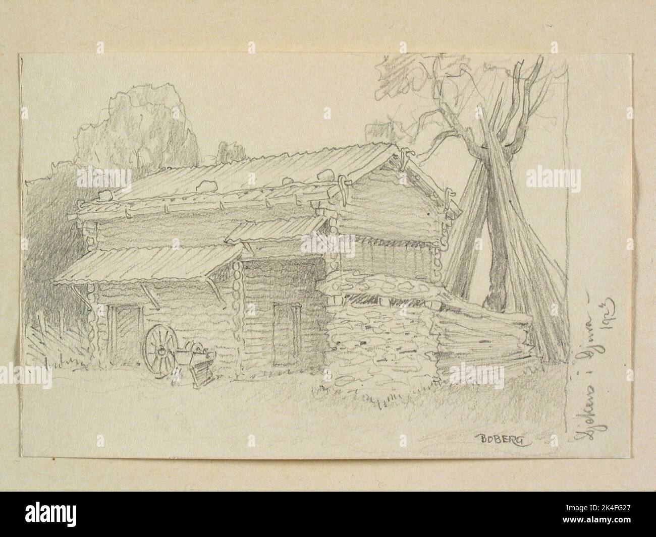 Dalarna, Leksands sn., Animal Chapel Assembly, Djeks. Drawing by ...