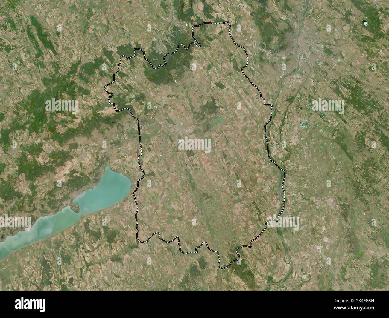 Fejer, county of Hungary. Low resolution satellite map Stock Photo - Alamy