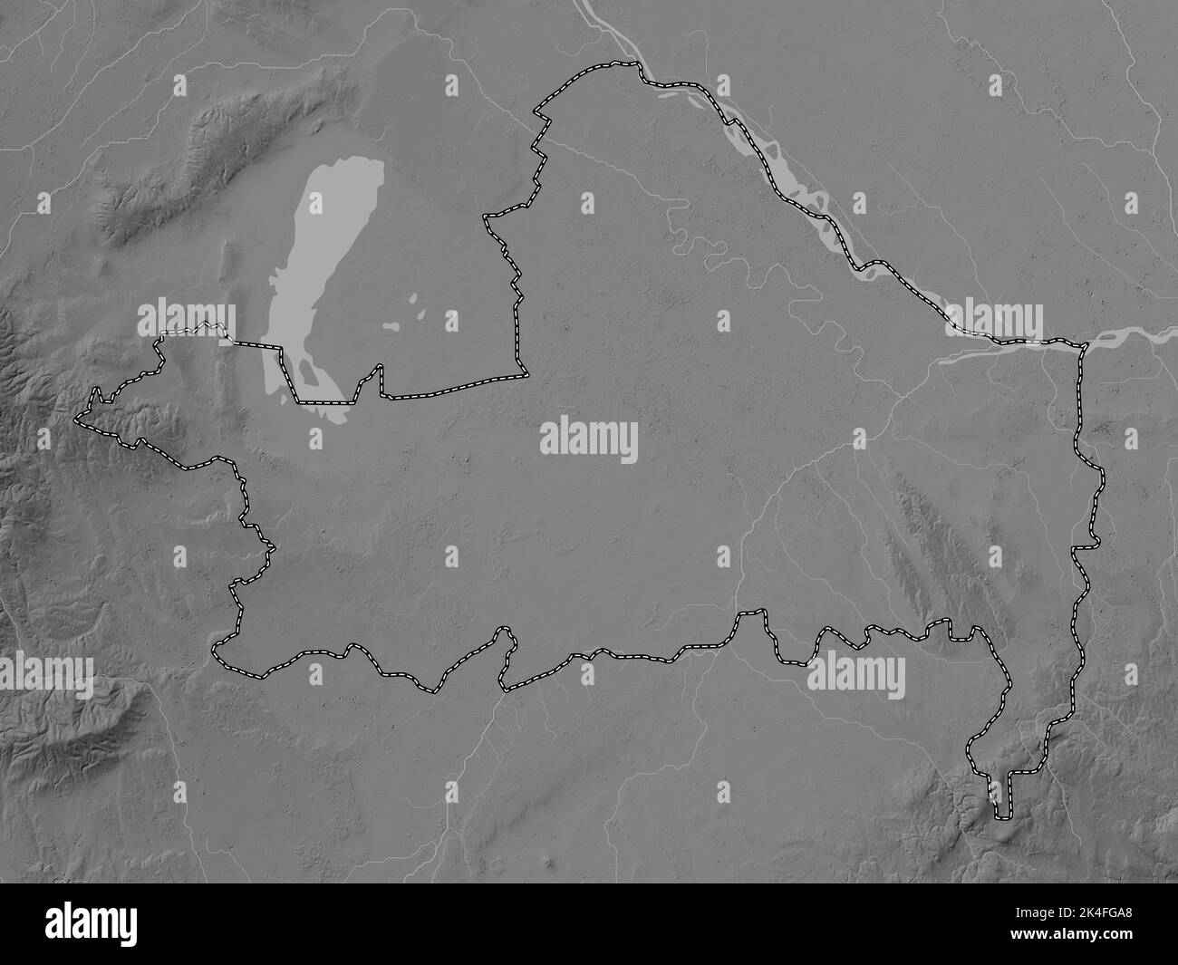 Gyor-Moson-Sopron, county of Hungary. Grayscale elevation map with ...