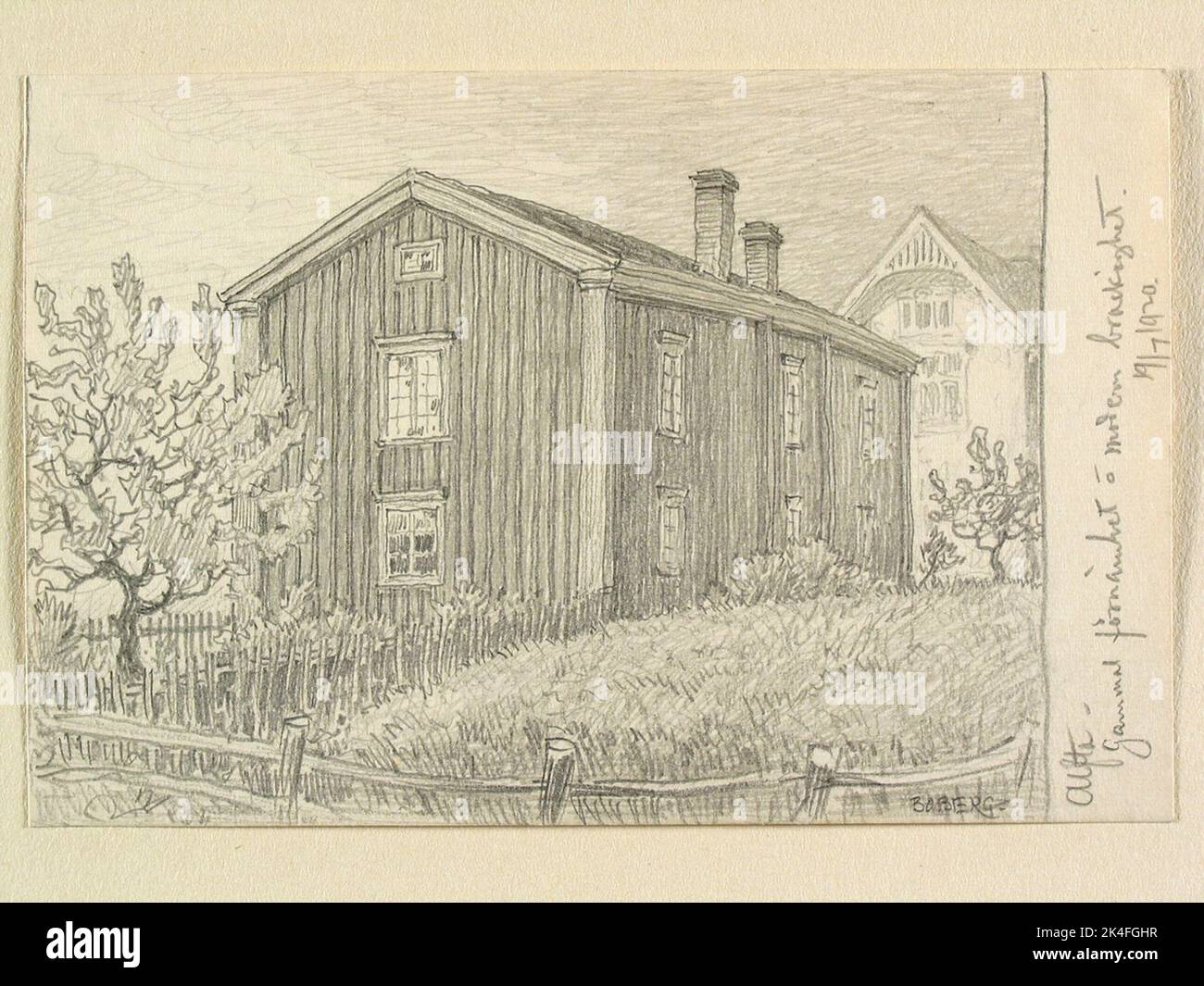 Hälsingland, Alfta. "Old notability and modern brackishness." Drawing ...