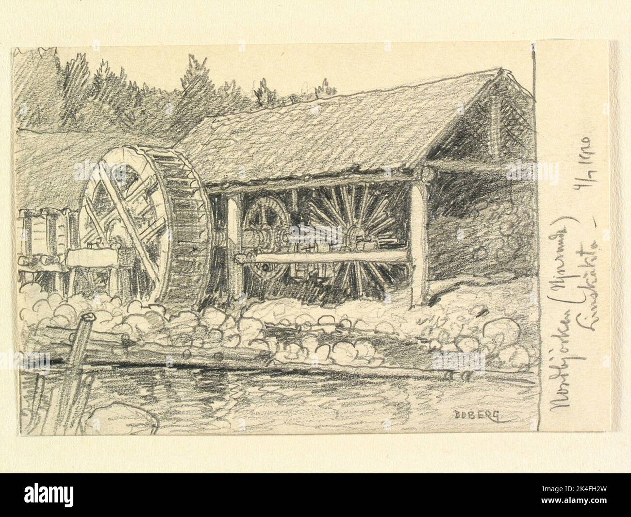 Medelpad, Njurunda sn., Nordbjörken. Lenses. Drawing of Ferdinand ...
