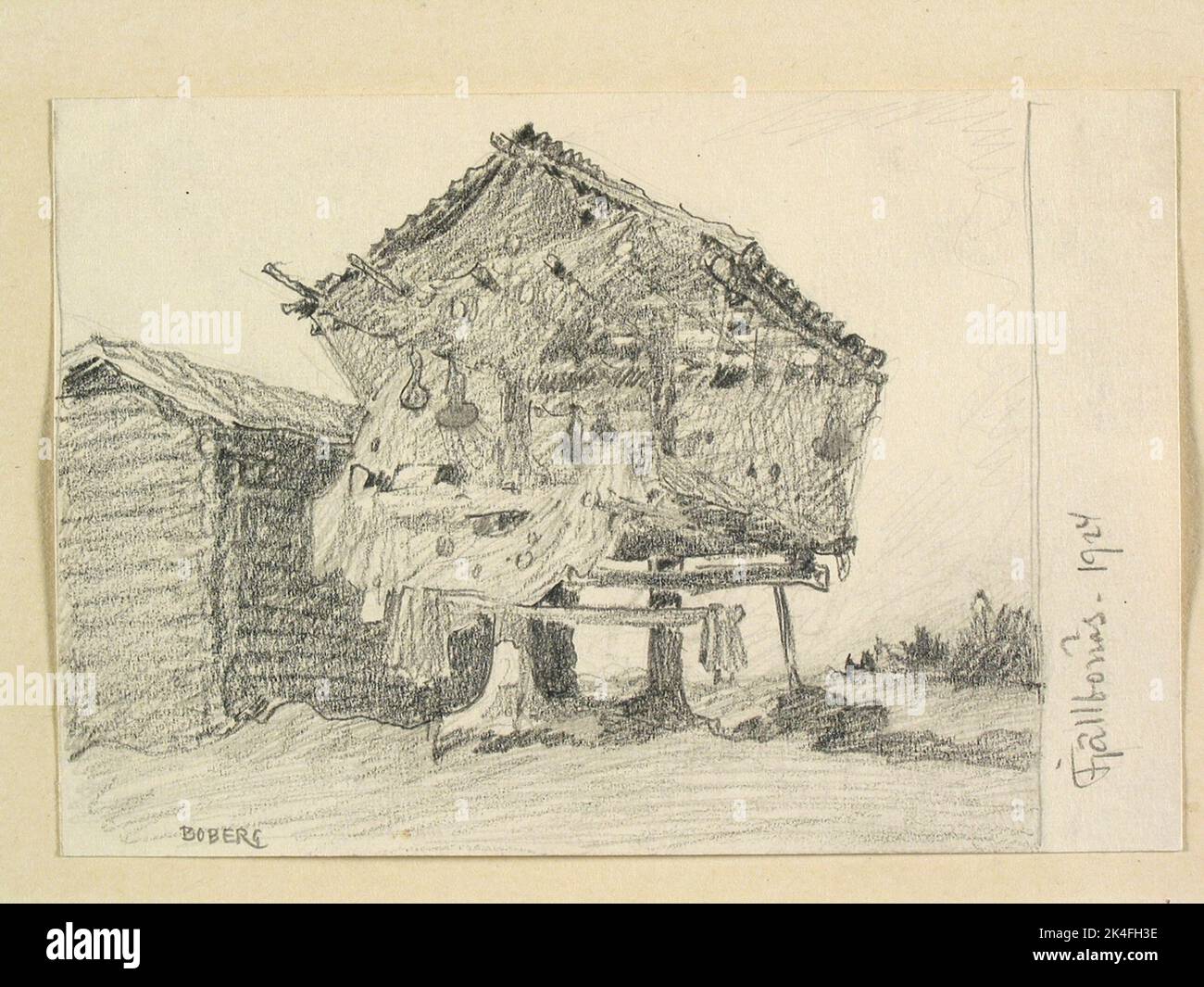 Lapland, Piteå Lappmark, Arvidsjaurs sn., Fjällbonäs. Drawing by ...