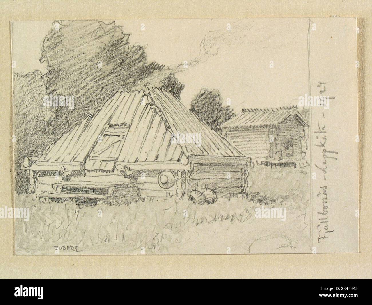 Lapland, Piteå Lappmark, Fjällbonäs. "Patchwork". Drawing of Ferdinand ...