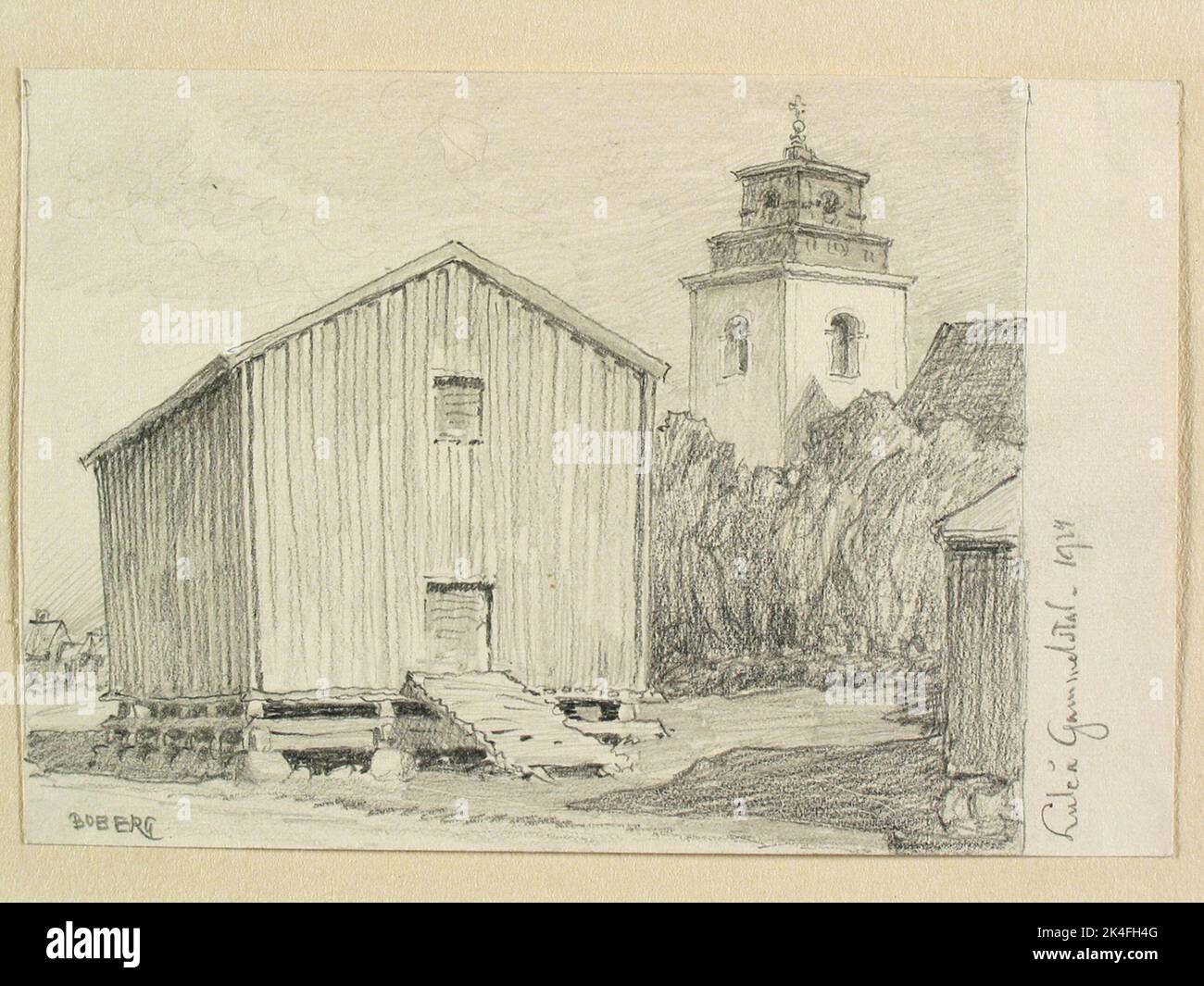 Norrbotten, Nederluleå sn., Luleå Gammelstad. Drawing of Ferdinand ...