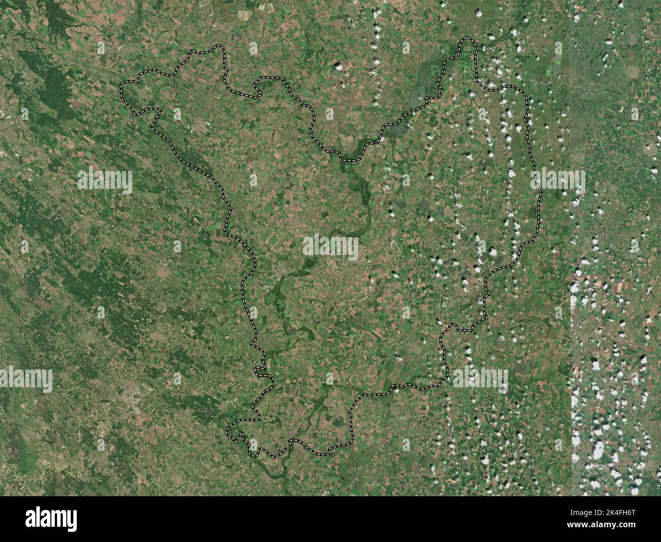 Jasz-Nagykun-Szolnok, county of Hungary. High resolution satellite map ...