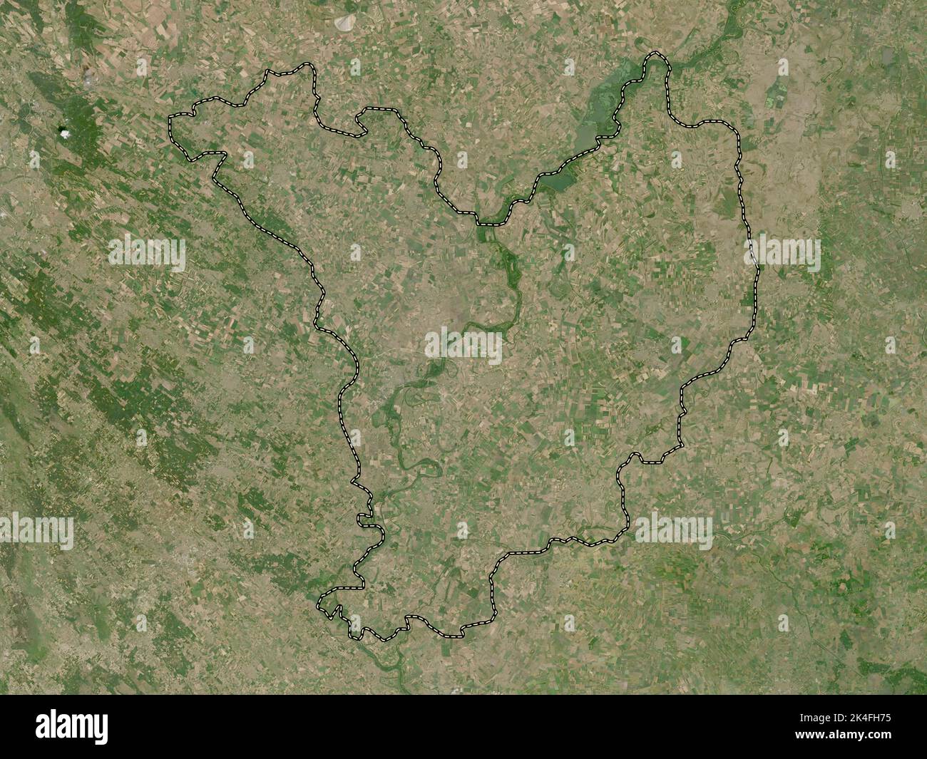 Jasz-Nagykun-Szolnok, county of Hungary. Low resolution satellite map ...