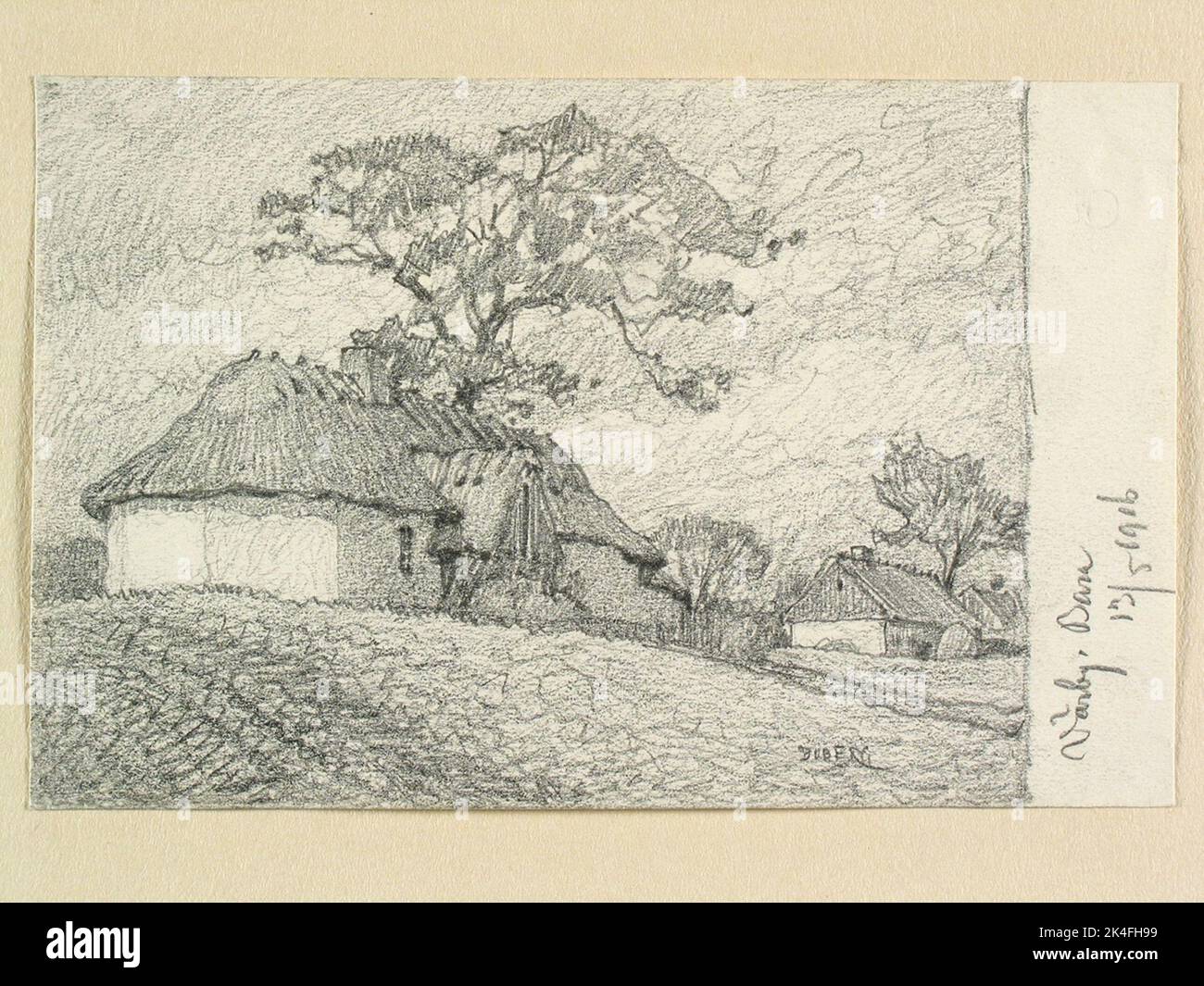 Skåne, just hd., Just sn., Värby. Drawing by Ferdinand Boberg. Nordic ...
