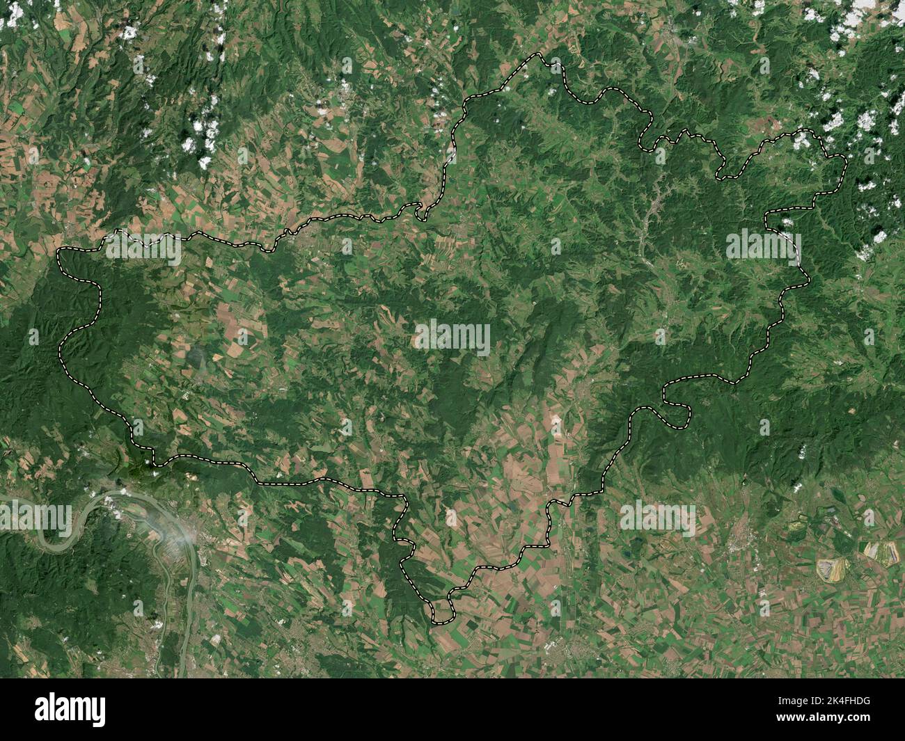 Nograd, county of Hungary. High resolution satellite map Stock Photo ...