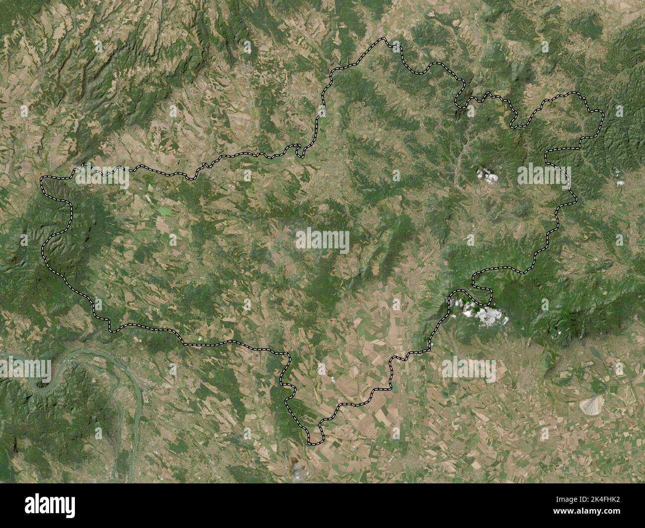 Nograd, county of Hungary. Low resolution satellite map Stock Photo - Alamy