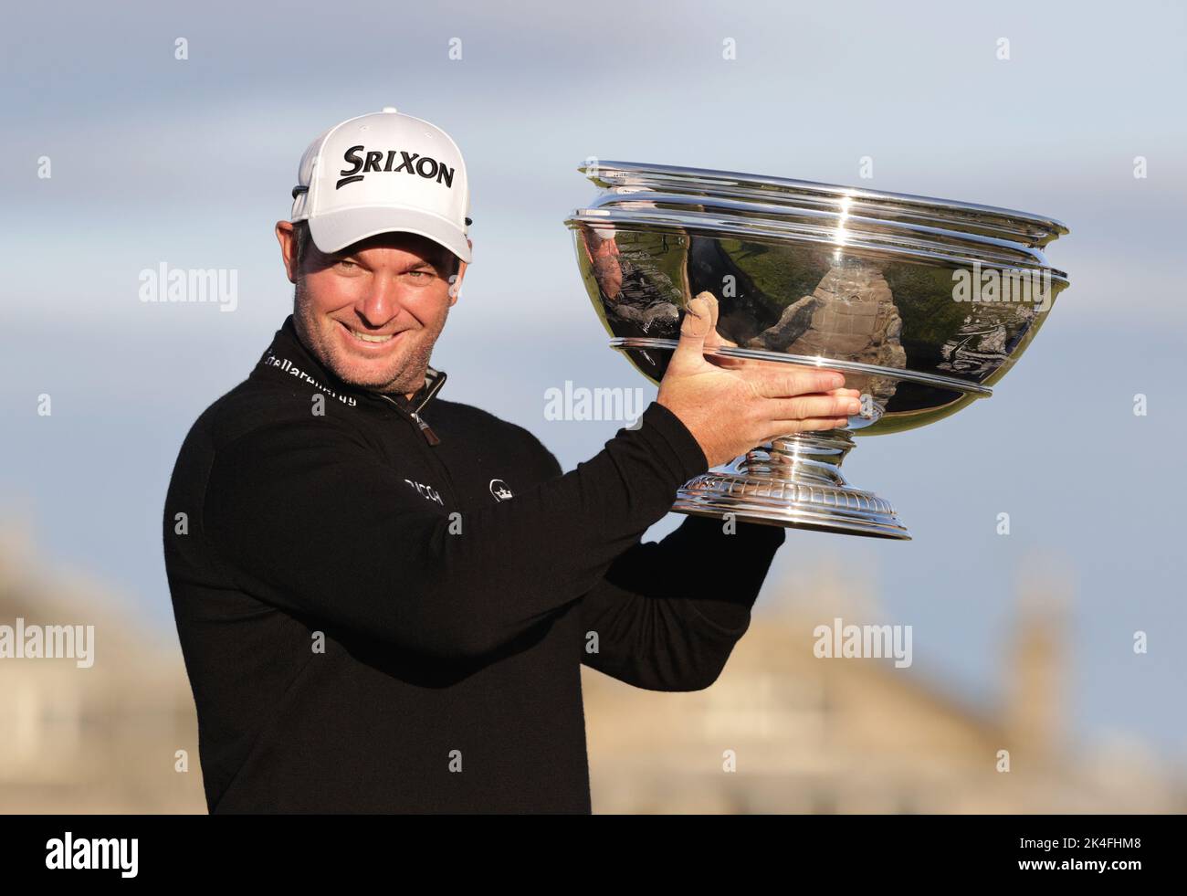 Ryan Fox lifts the trophy following day four of the Alfred Dunhill ...