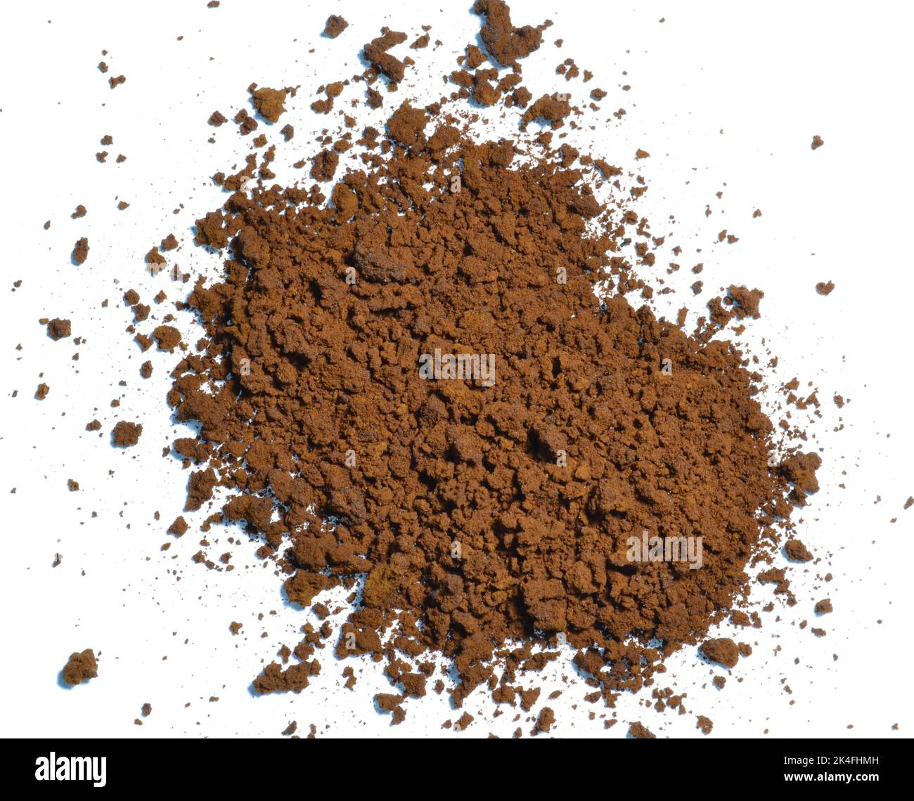 Ground coffee on white background Stock Photo - Alamy