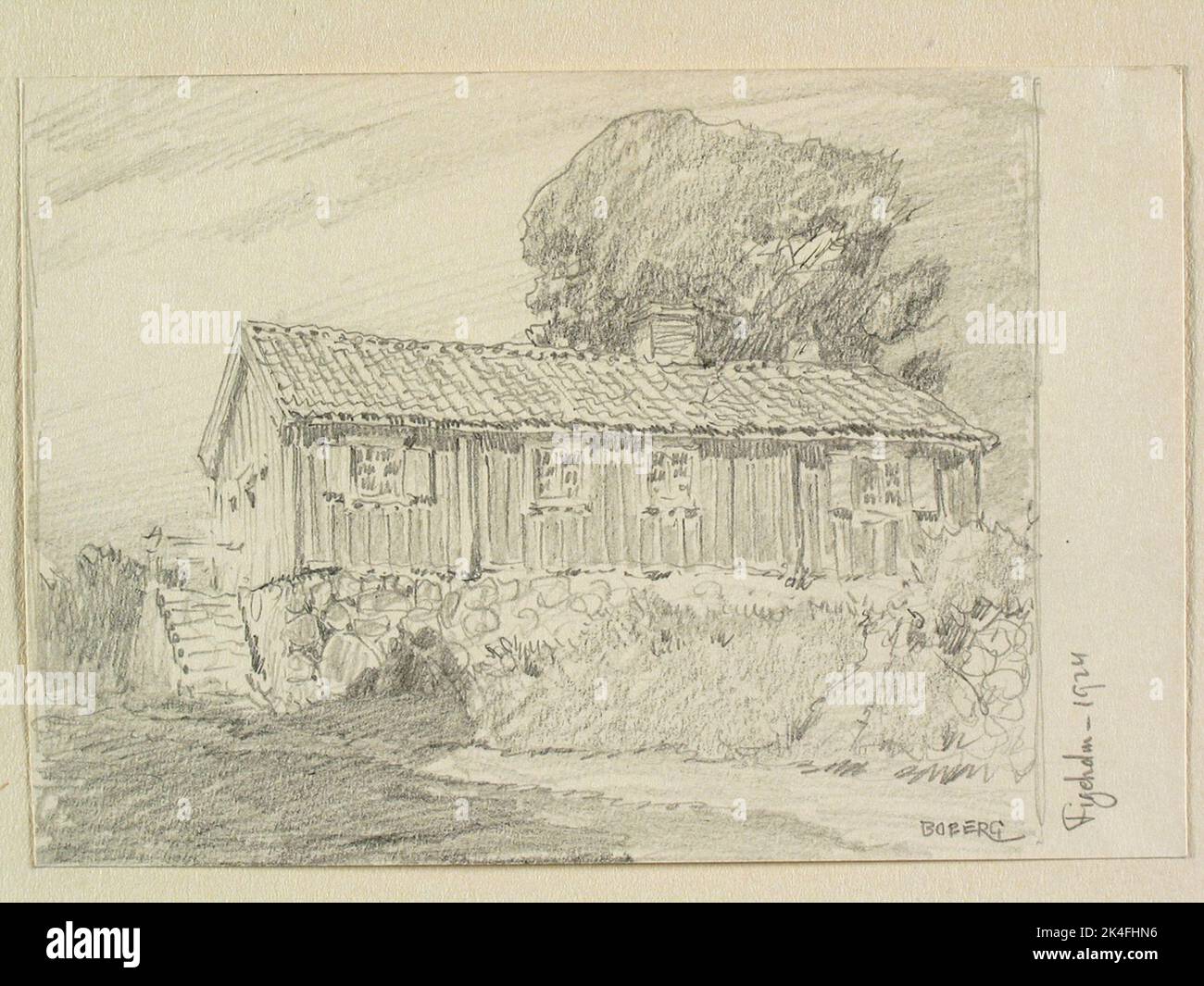 Småland, Tunaläns hd., Misterhults sn., Figeholm. Drawing by Ferdinand ...
