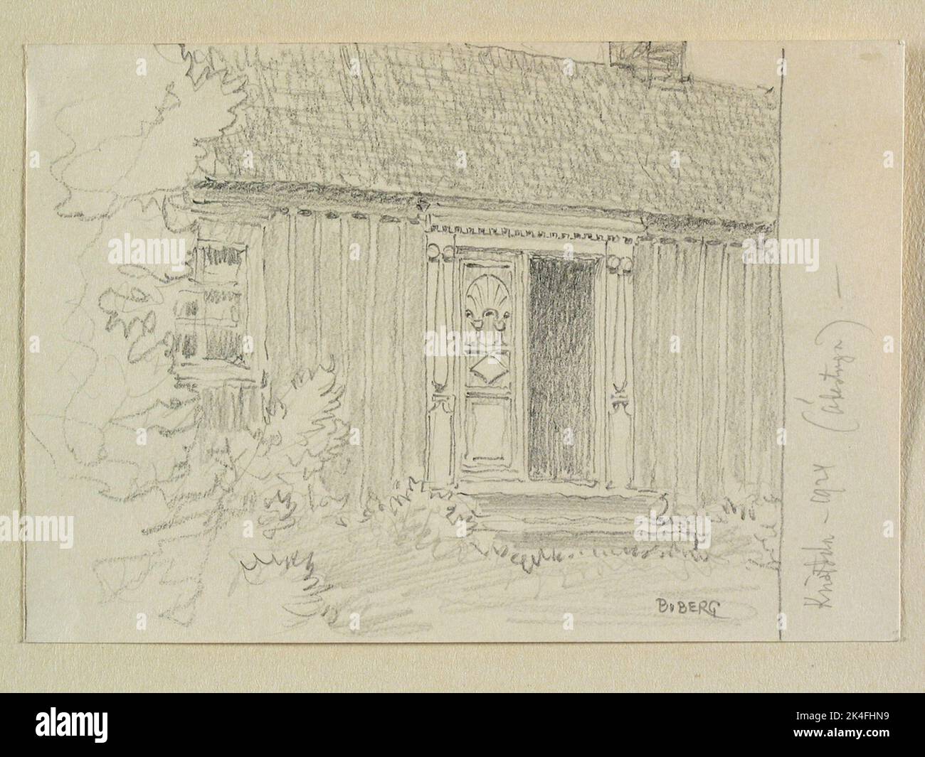 Småland, Tunaläns hd., Kristdala. "Ride cottage" (?) Drawing by ...