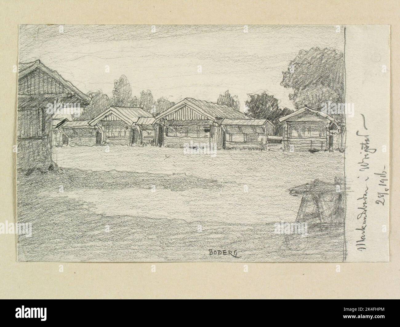 Småland, Western hd., Vrigstad sn. Markets in Vrigstad. Drawing by ...