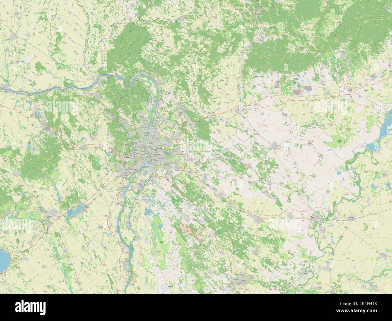 Pest, county of Hungary. Open Street Map Stock Photo - Alamy