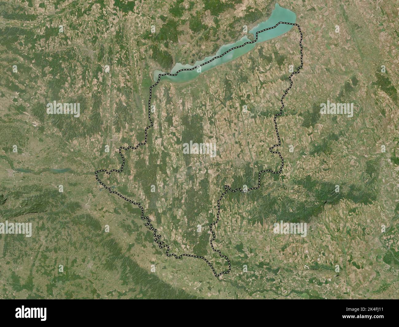 Somogy, county of Hungary. Low resolution satellite map Stock Photo - Alamy