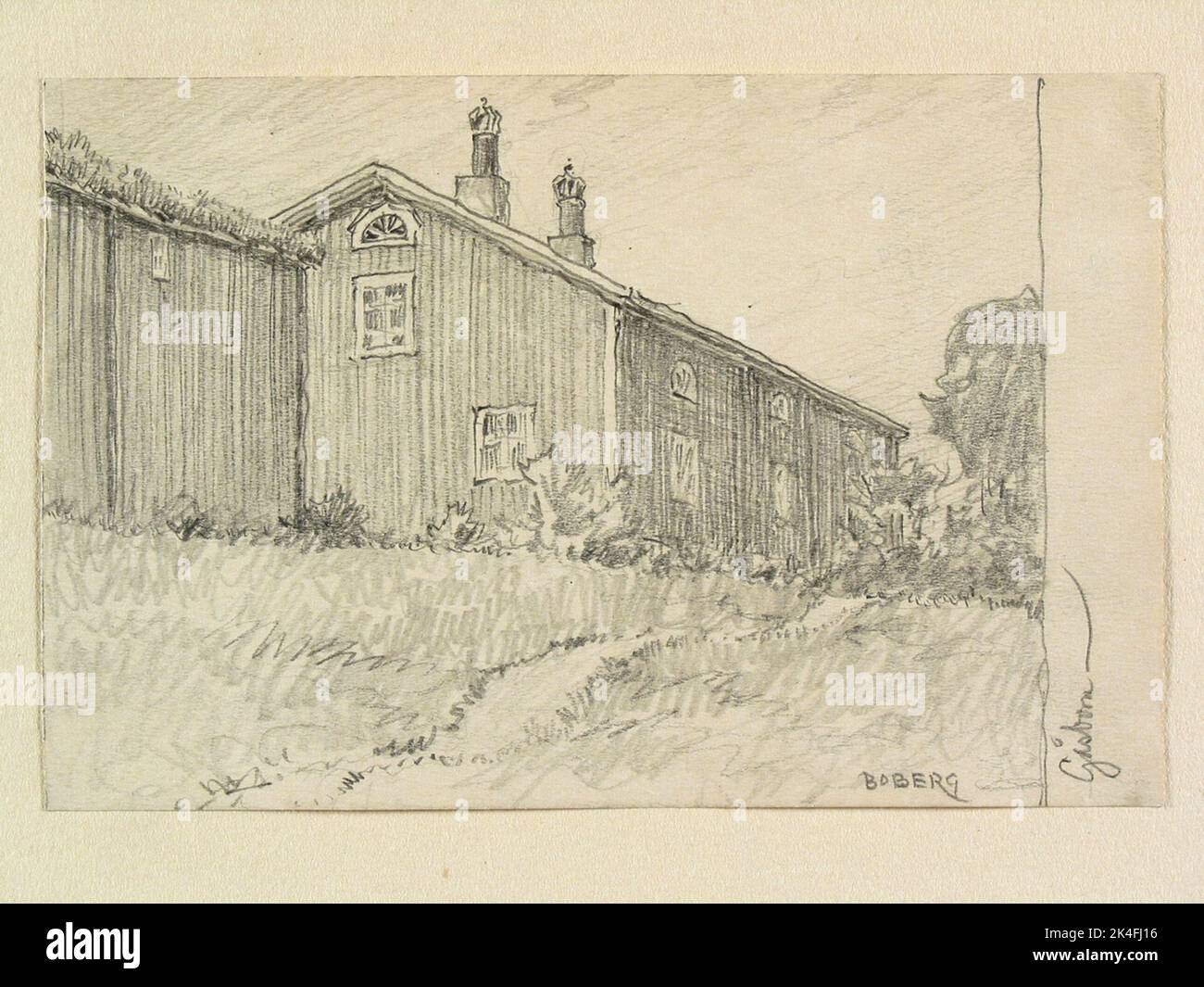 Värmland, Fernebo hd., Gåsborn. Drawing of Ferdinand Boberg Nordic ...