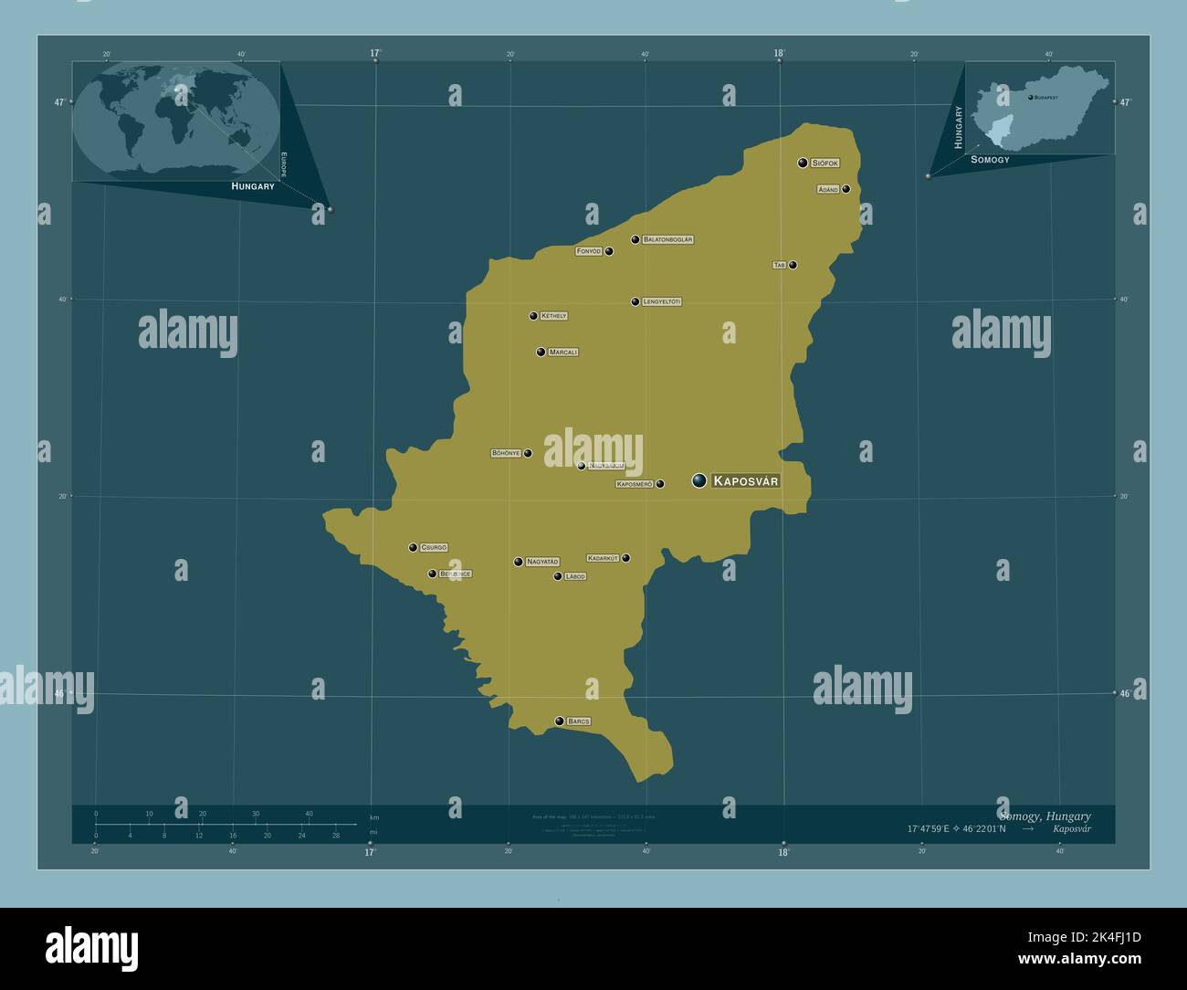 Kaposvar map hi-res stock photography and images - Alamy