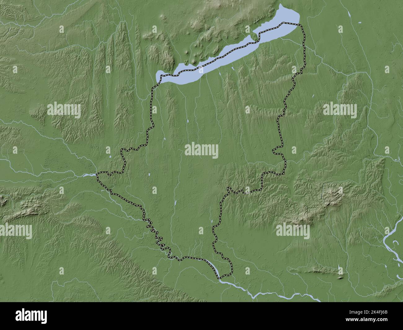 Somogy, county of Hungary. Elevation map colored in wiki style with ...