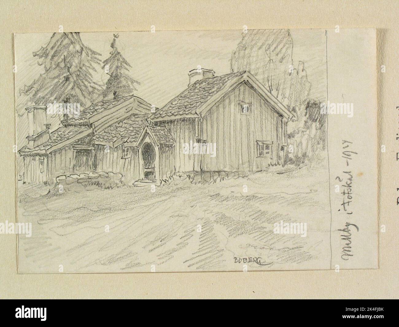 Västergötland, Marks hd., Hajoms sn. "Mellby in Foot Real." Drawing by ...