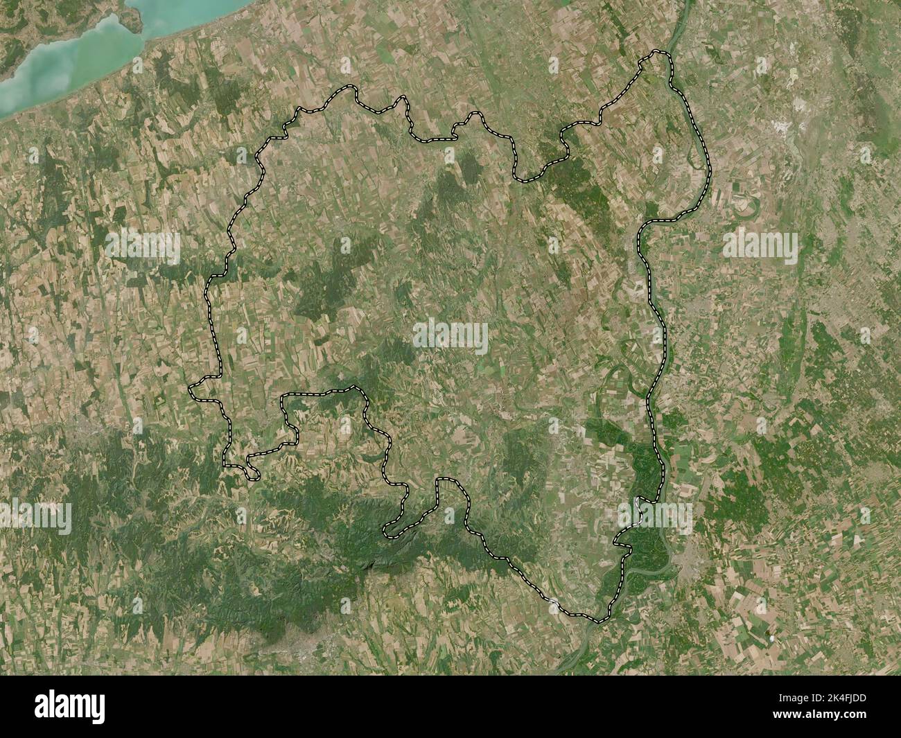 Tolna, county of Hungary. Low resolution satellite map Stock Photo - Alamy