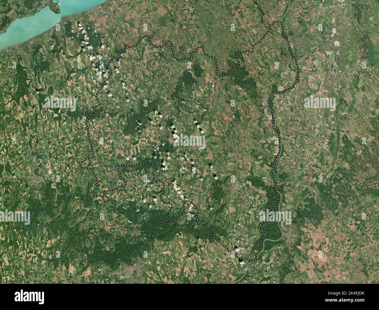 Tolna, county of Hungary. High resolution satellite map Stock Photo - Alamy