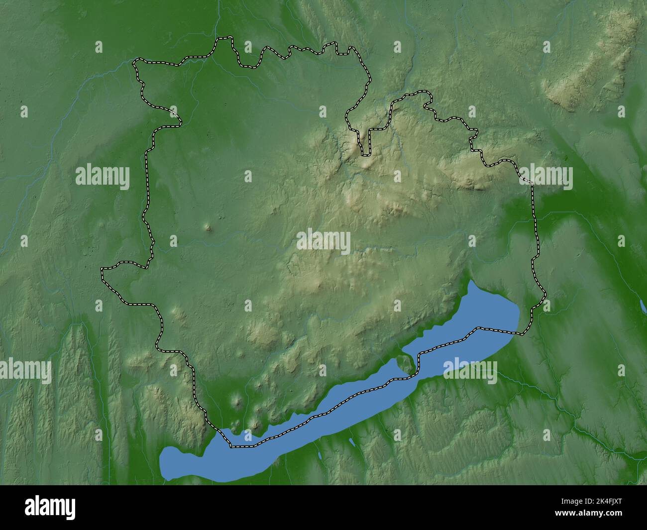 Veszprem, county of Hungary. Colored elevation map with lakes and ...