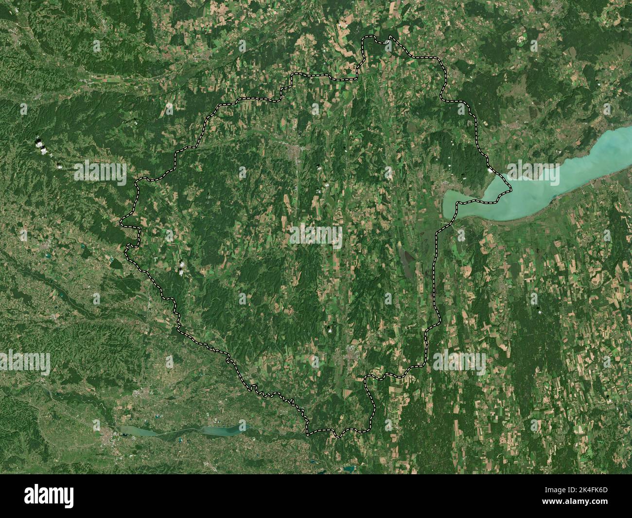 Zala, county of Hungary. High resolution satellite map Stock Photo - Alamy
