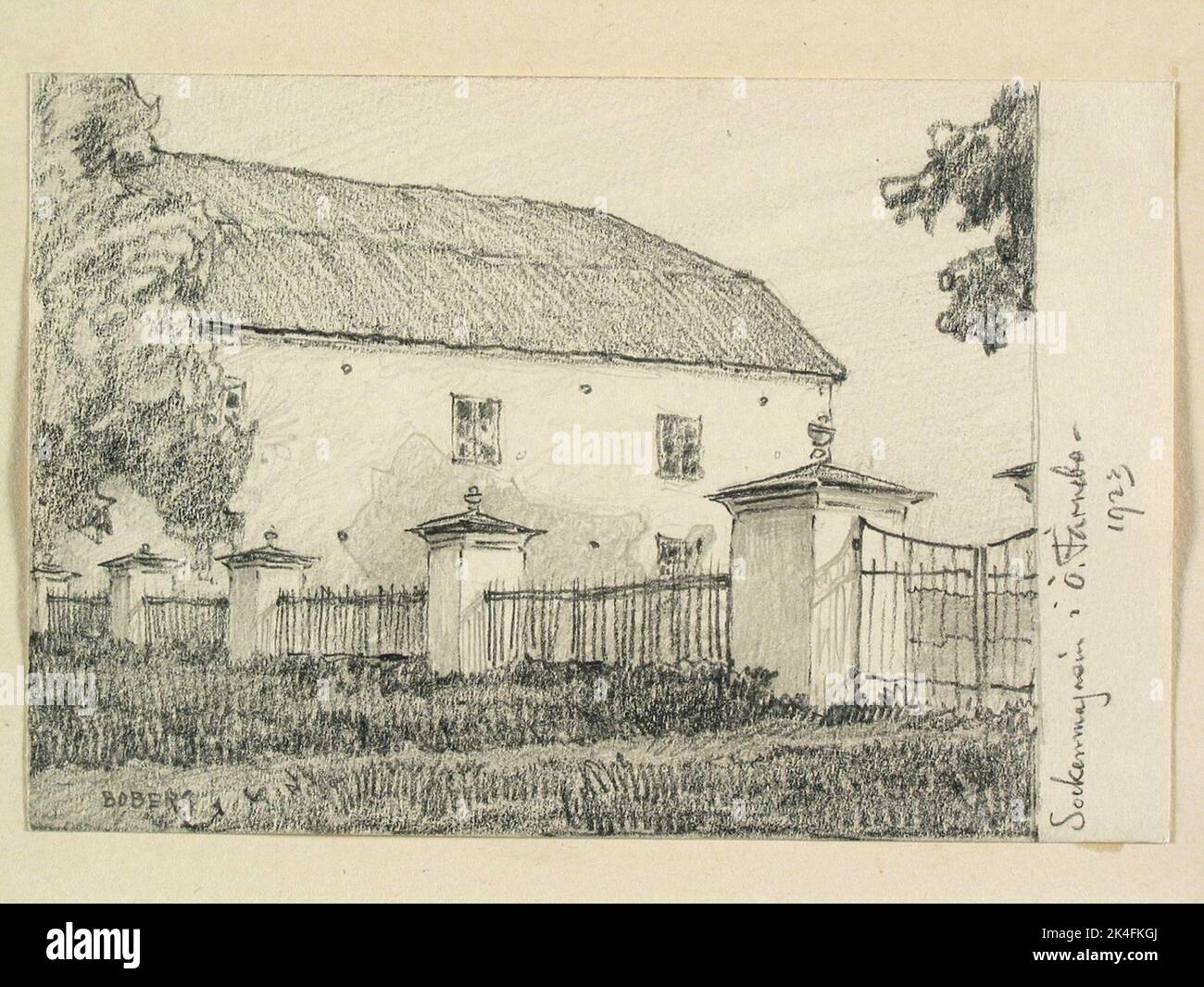 Gästrikland, Österfärnebo, parish magazine. Drawing by Ferdinand Boberg ...