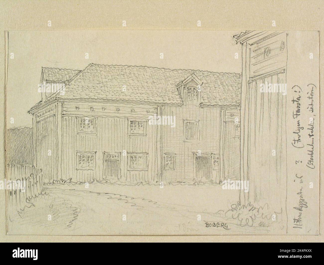 Drawing by Ferdinand Boberg. Södermanland, blackless hd., Brännkyrka sn ...