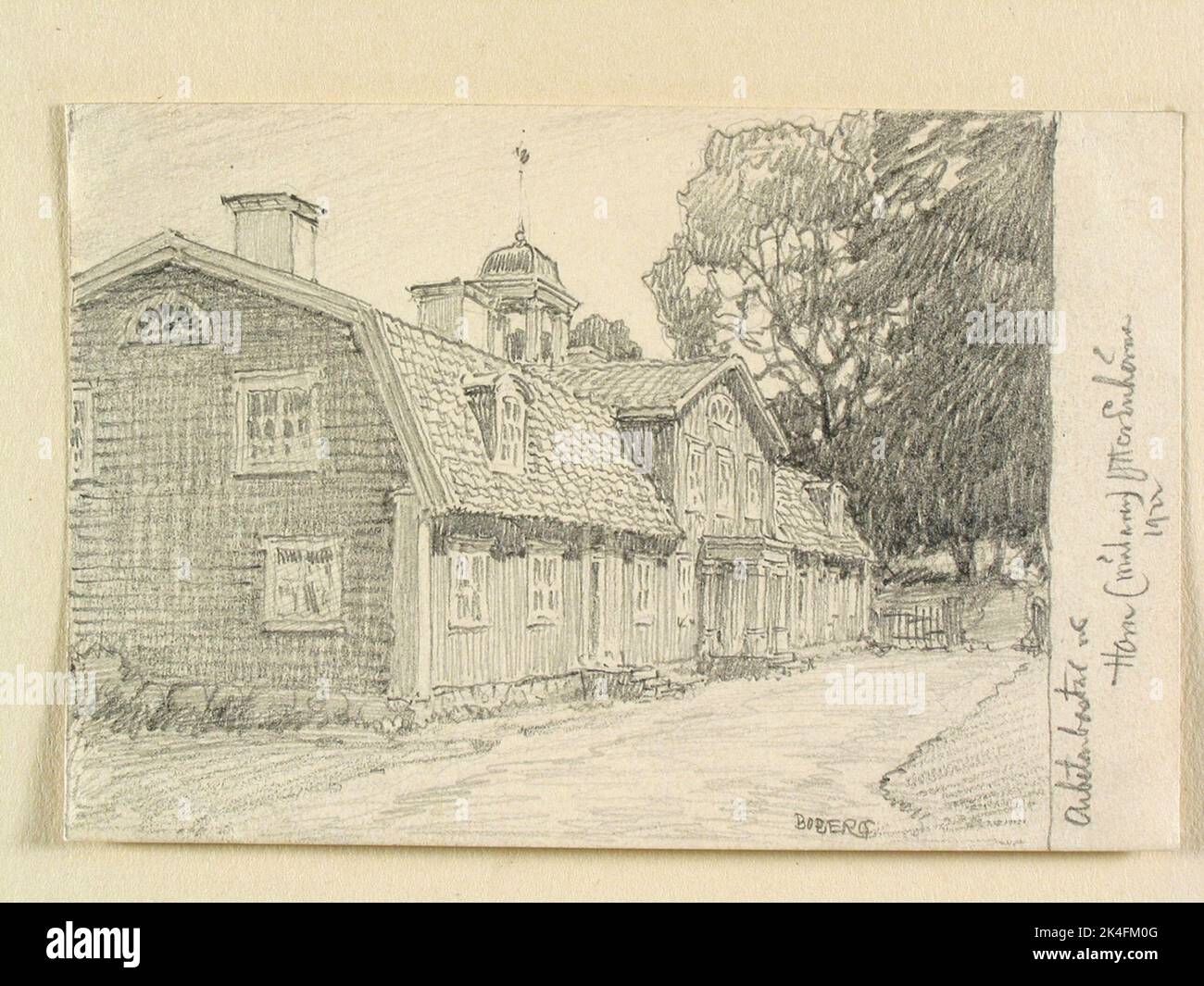 Drawing by Ferdinand Boberg. Södermanland, Selebo hd., Over Enhörna ...