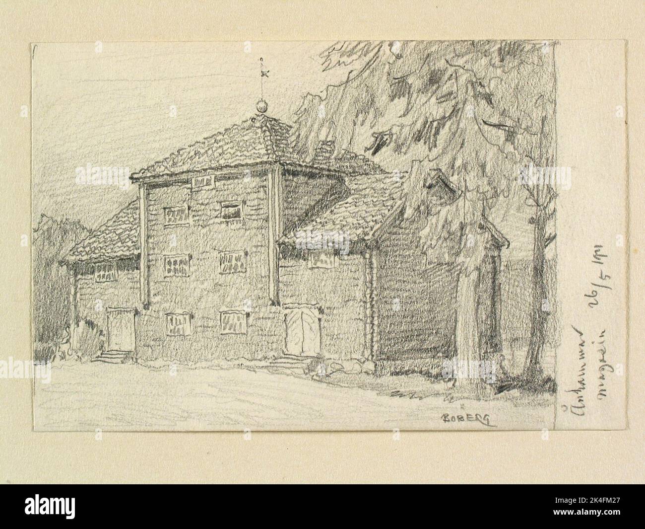 Drawing by Ferdinand Boberg. Södermanland, Daga hd., Gryts sn ...