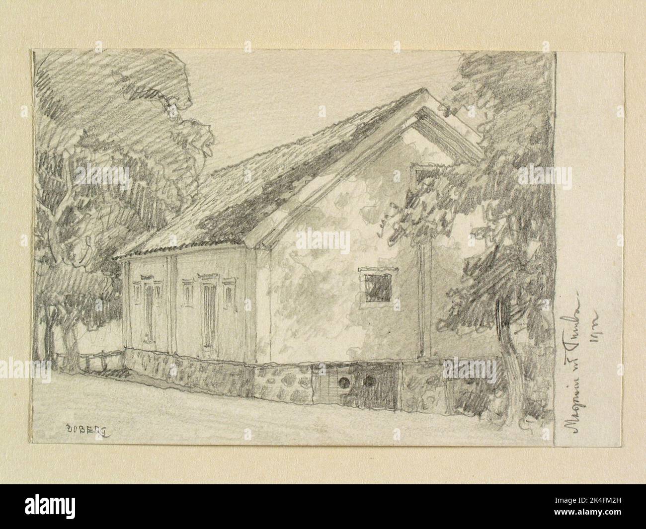 Drawing by Ferdinand Boberg. Södermanland, blackless hd., Botkyrka sn ...
