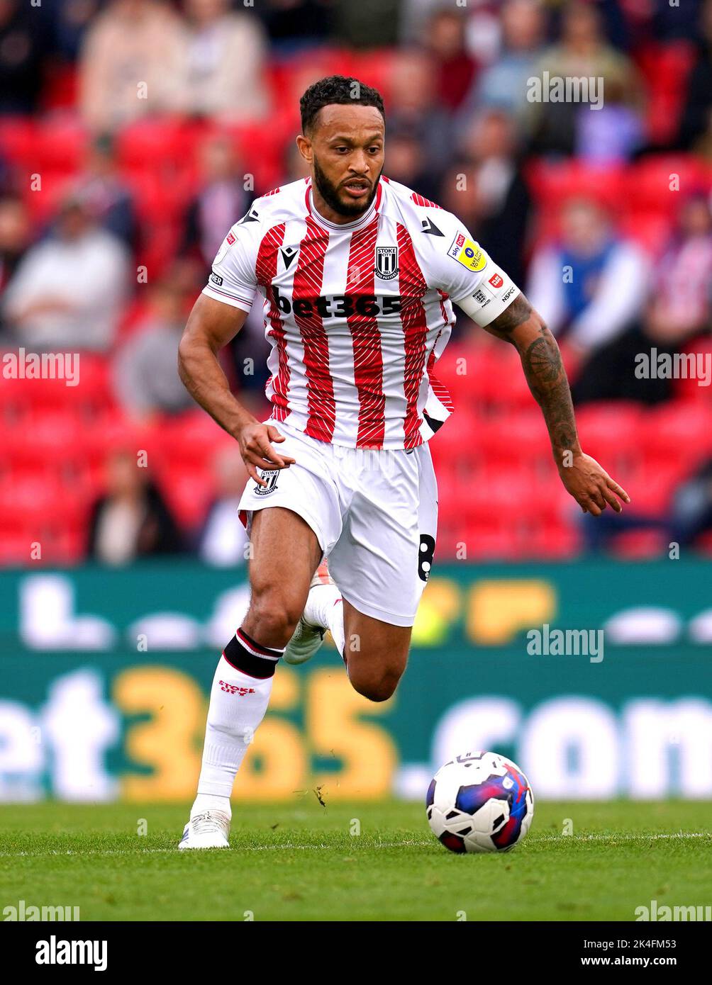 Stoke City's Lewis Baker during the Sky Bet Championship match at the bet365 Stadium, Stoke-on ...
