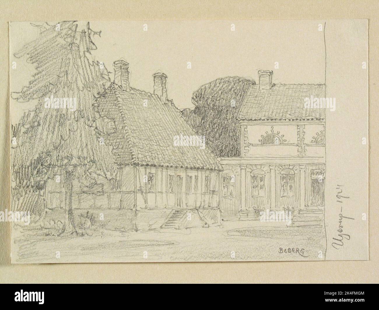 Drawing by Ferdinand Boberg. Skåne, Gärds hd., Köpinge sn., Ugerup ...