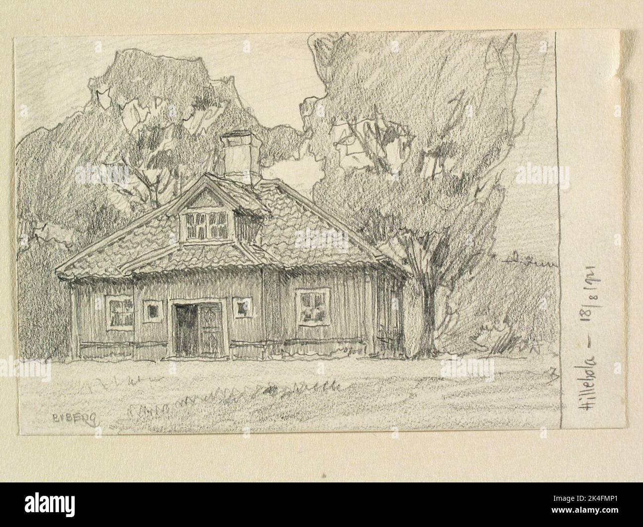 Drawing by Ferdinand Boberg. Uppland, Oland's hd., Öster Lövsta sn ...