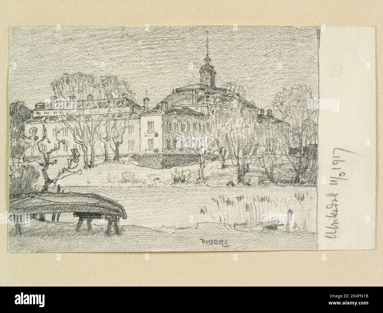 Drawing by Ferdinand Boberg. Uppland, Danderyds Skplg., Solna sn ...