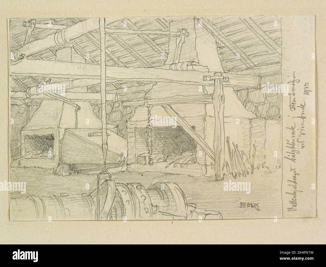 Drawing by Ferdinand Boberg. Uppland, Åkers Skplg., Kulla sn., Vira ...