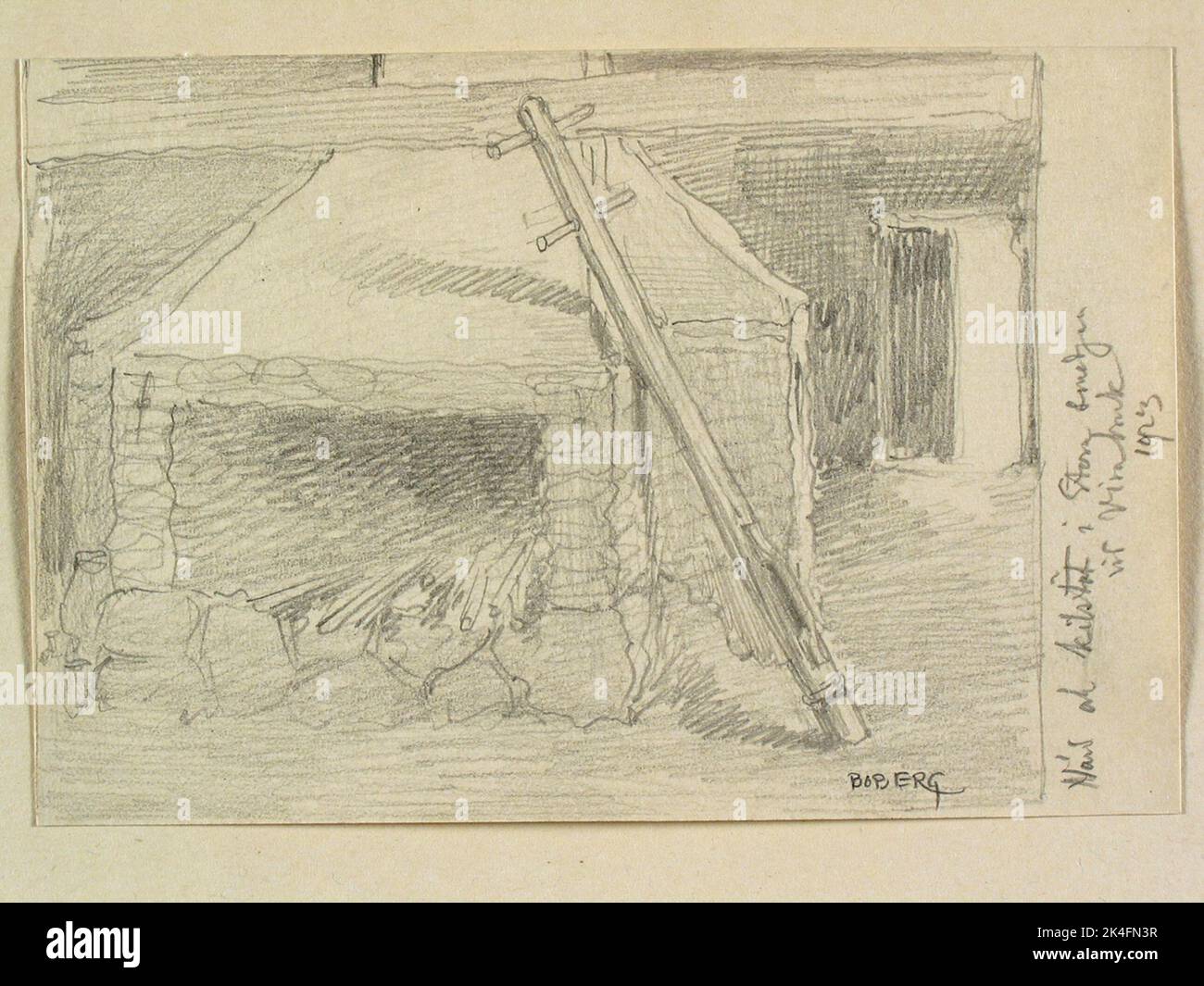 Drawing by Ferdinand Boberg. Uppland, Åkers Skplg., Kulla sn., Vira ...
