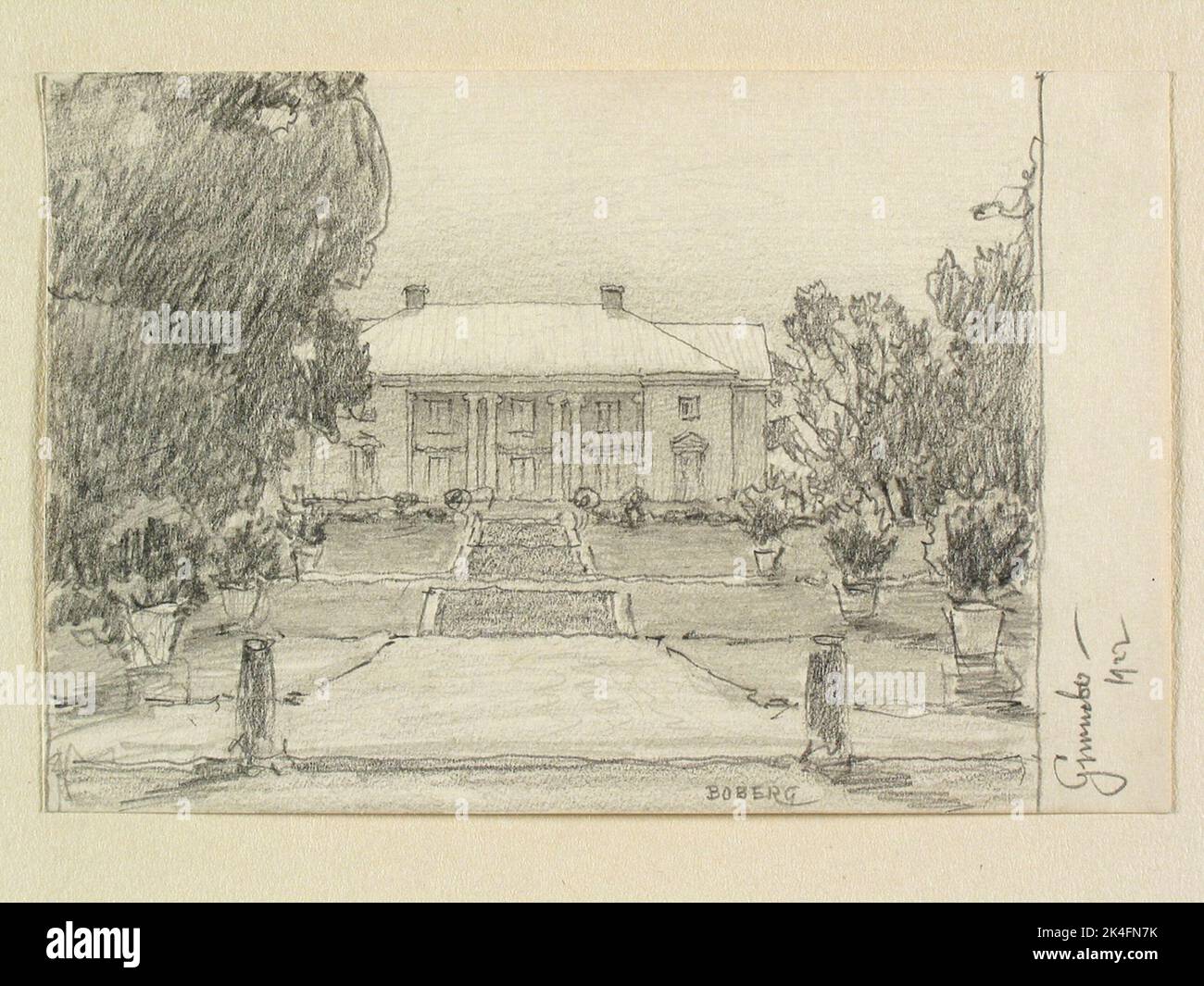 Drawing by Ferdinand Boberg. Västergötland, Askims hd., Fässbergs sn ...