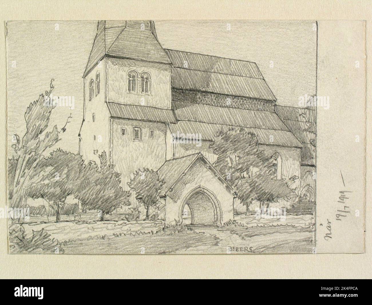 Drawing by Ferdinand Boberg. Gotland, Närs sn., Närs K: a Nordic Stock ...