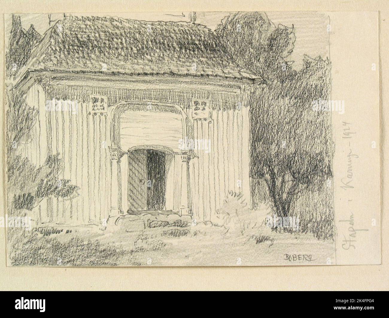 Drawing by Ferdinand Boberg. Norrbotten, Karl-Gustafs sn., Karungi ...