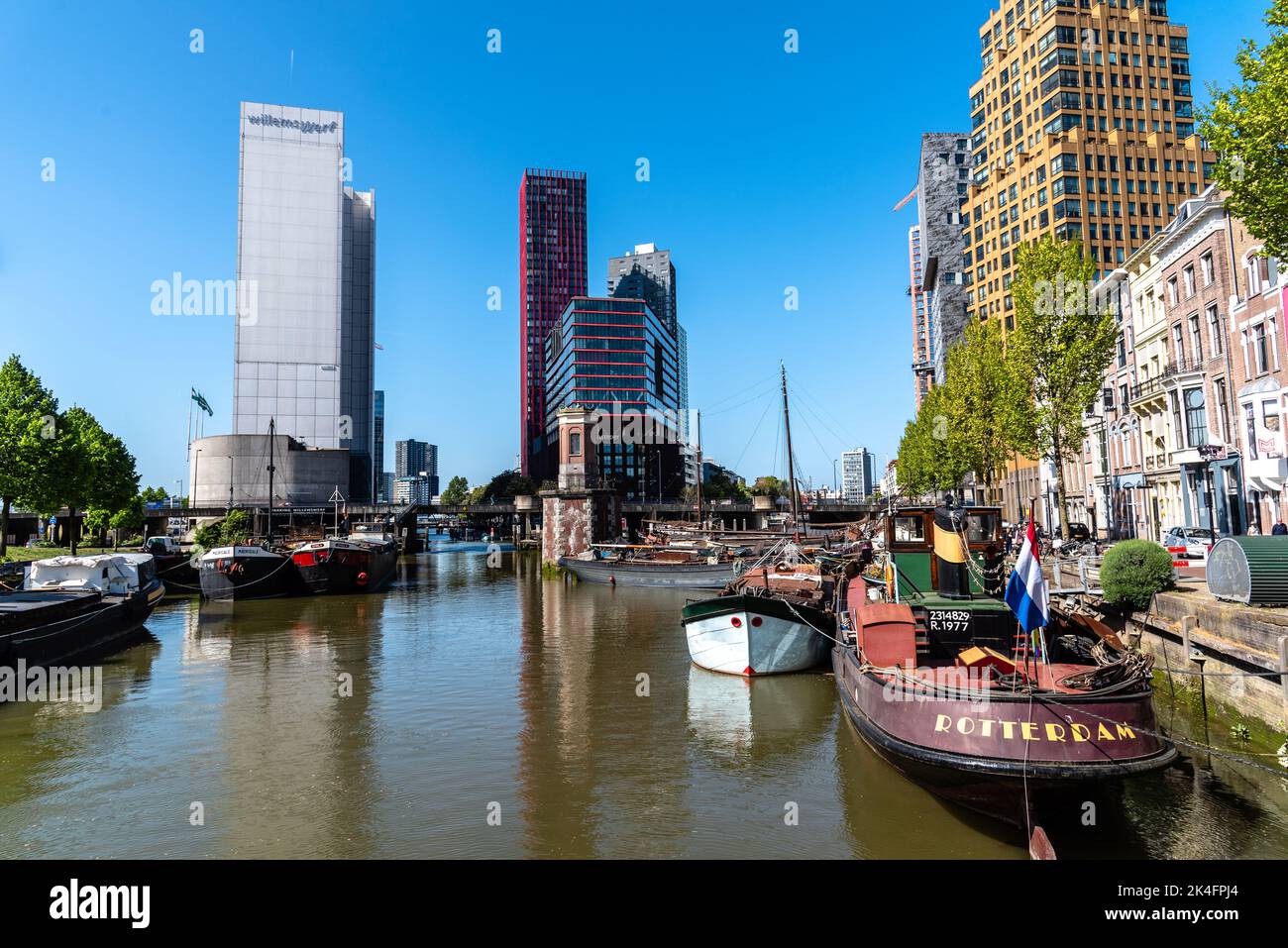 Rotterdam, Netherlands - May 8, 2022: Old port and new development area ...