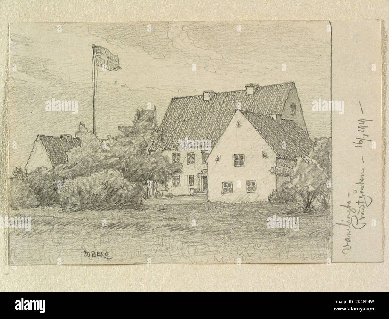 Drawing by Ferdinand Boberg. Gotland, Vamlingbo sn., Priestyard Nordic ...