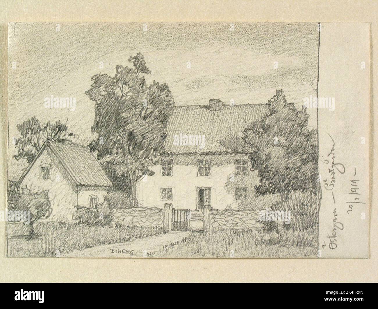 Drawing by Ferdinand Boberg. Gotland, Östergarn sn., Priestyard Nordic ...