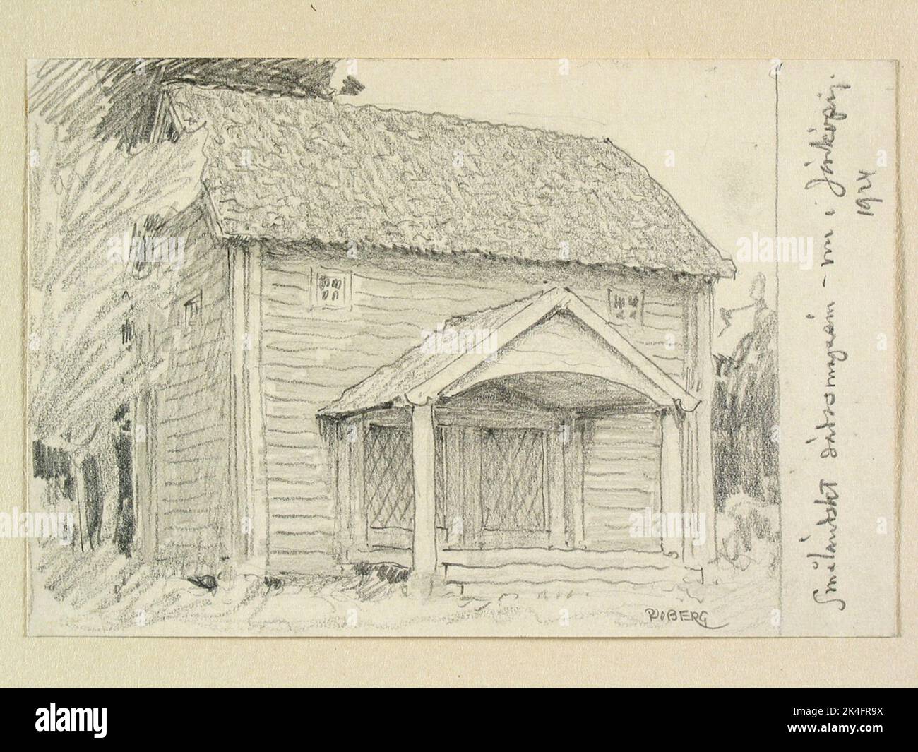 Småland grain magazine, Jönköping Open Air Museum. Drawing of Ferdinand ...