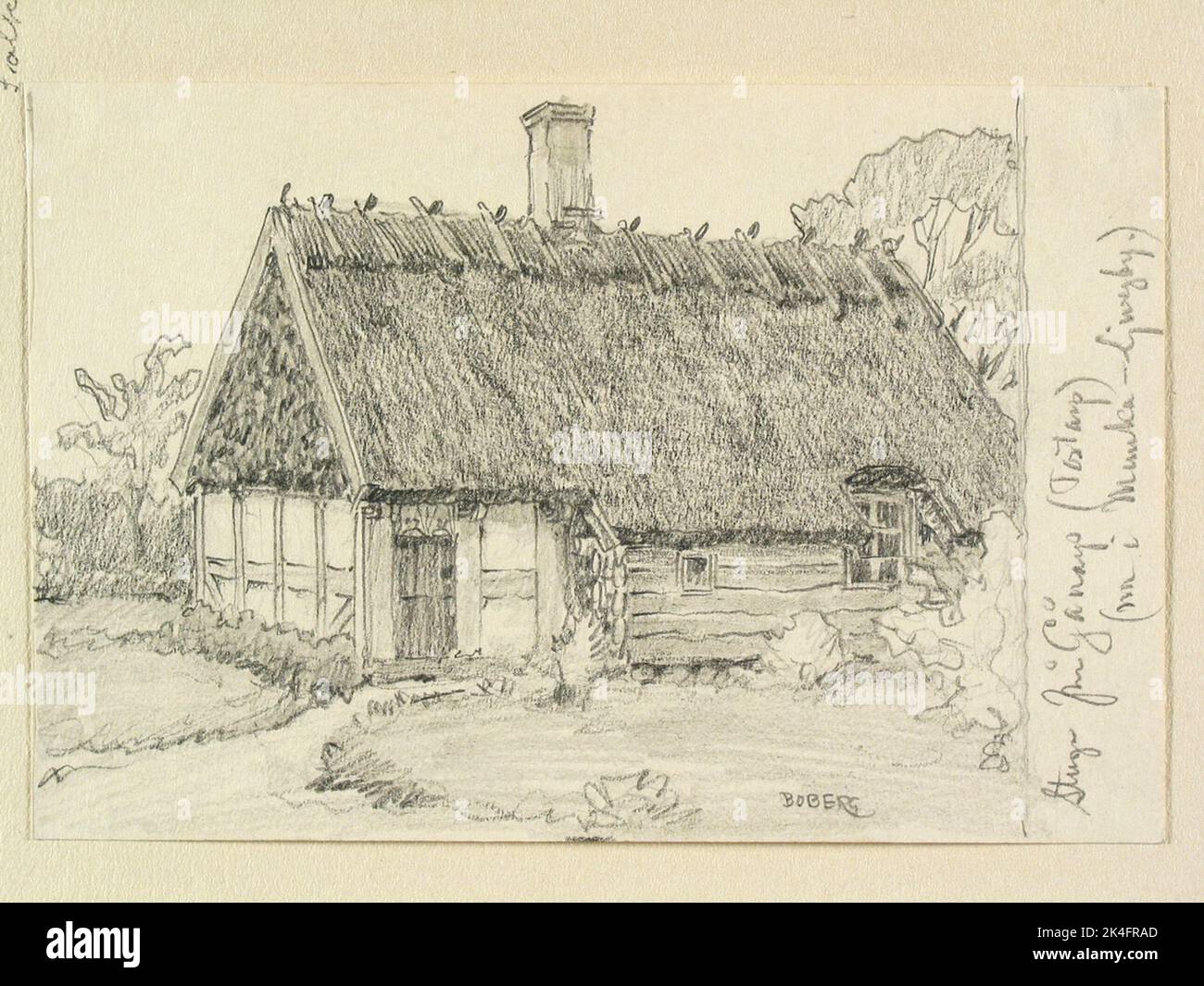 Drawing by Ferdinand Boberg. Skåne, N. Åsbo hd., Tostarps sn., Gånarp ...