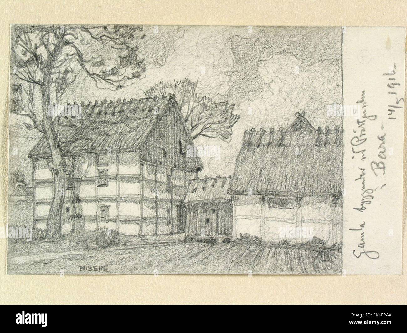 Drawing by Ferdinand Boberg. Skåne, just hd. and sn., only parsonage ...